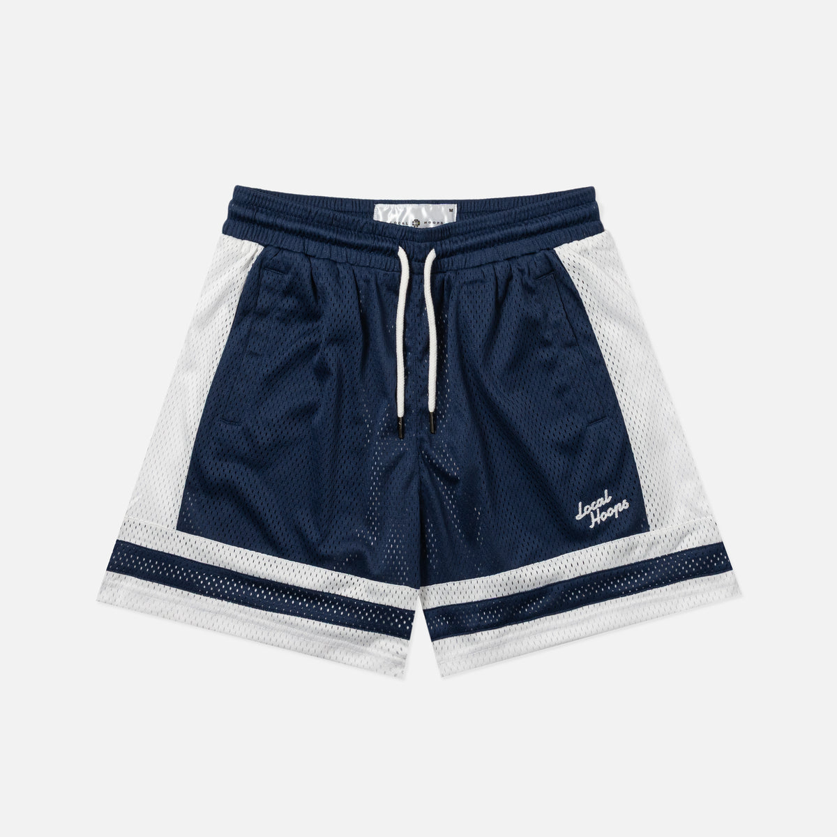 Navy & White Tournament Shorts – LOCAL HOOPS